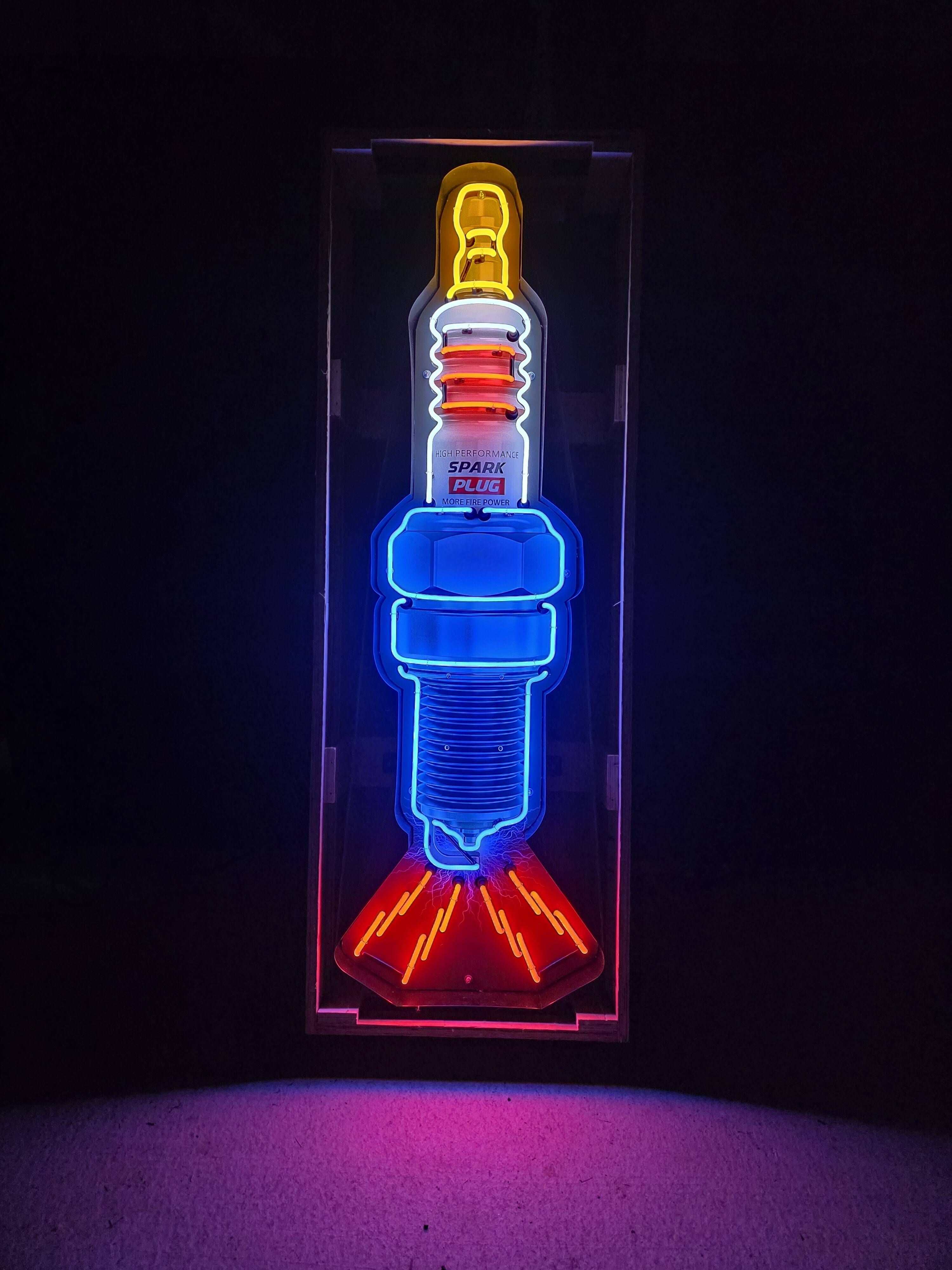 Sold - No-Reserve Spark Plug Neon Sign - Hemmings.com