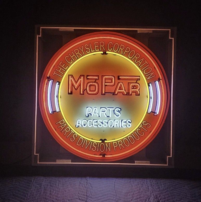 Sold - No-Reserve Vintage-Style Mopar Parts and Accessories Neon Sign ...