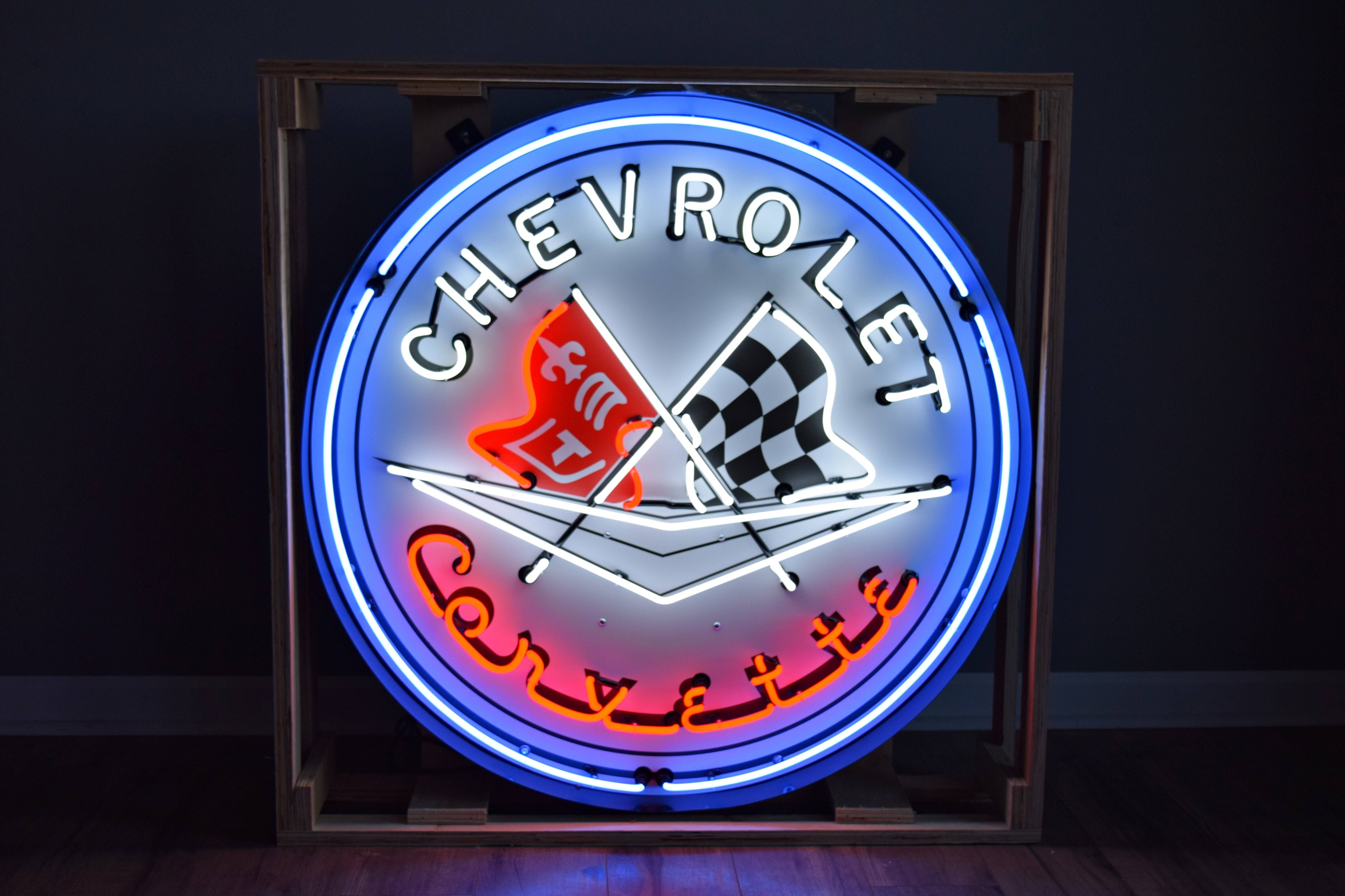 Sold - No-Reserve, Vintage-Look Chevrolet Corvette Neon Sign - Hemmings.com